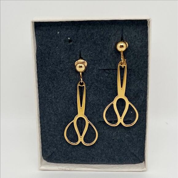 Monticello | Jewelry | New In Box Monticello Scissors Earrings 24k Gold ...